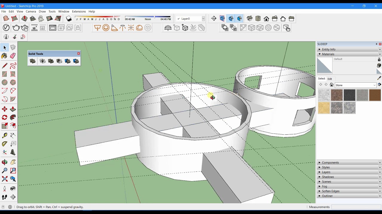 24 Sketchup Essential | Opening in circular or curved wall - YouTube