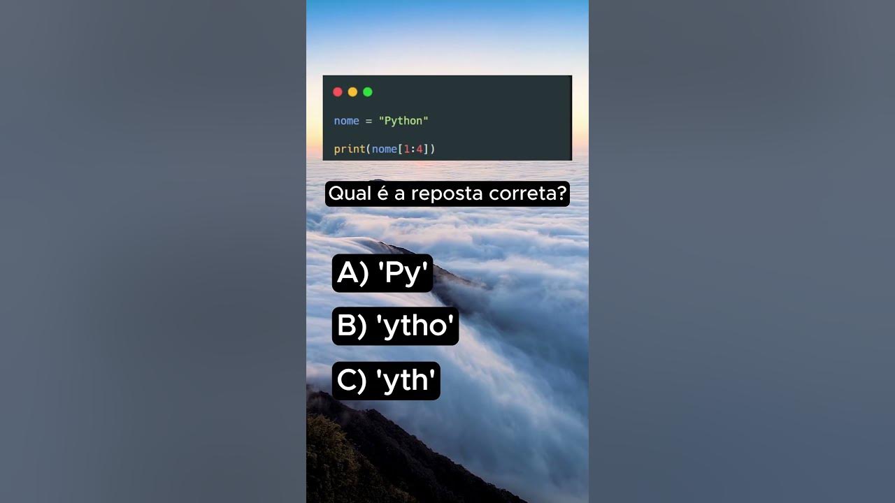 Python Qual é A Resposta Correta Programação Python Pythontutorial Youtube