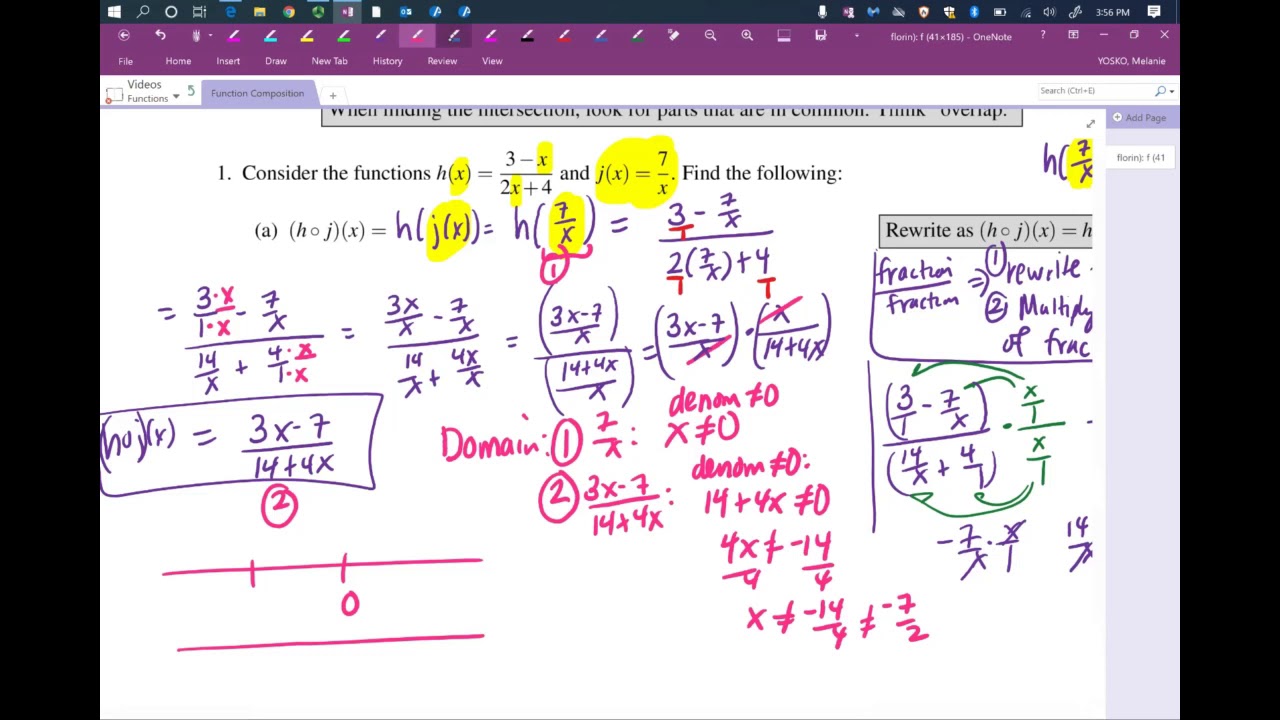 Function Composition Rational Functions Part I Youtube