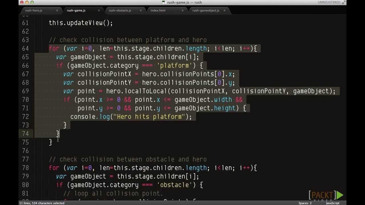 HTML5 Game Development Tutorial: Handling Collisions with Generic Methods | packtpub.com - YouTube