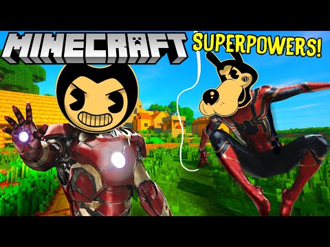 BENDY AND BORIS GET SUPERPOWERS! (BATIM AVENGERS MINECRAFT)