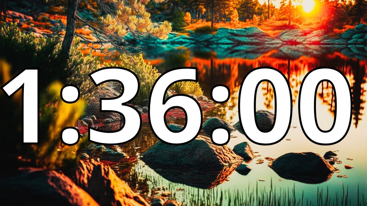 1 Hour 36 Minutes Countdown Timer With Alarm Sound At the End (Simple ...