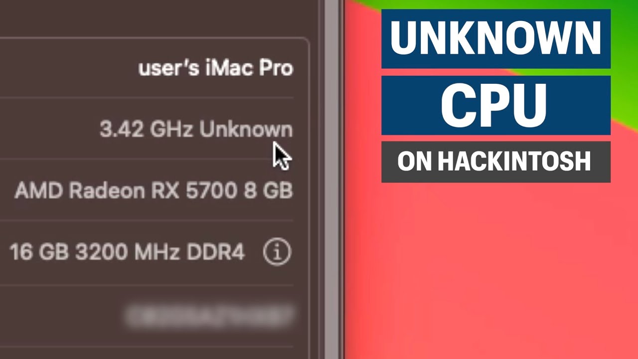 How to Fix CPU Unknown in macOS on Hackintosh. - YouTube