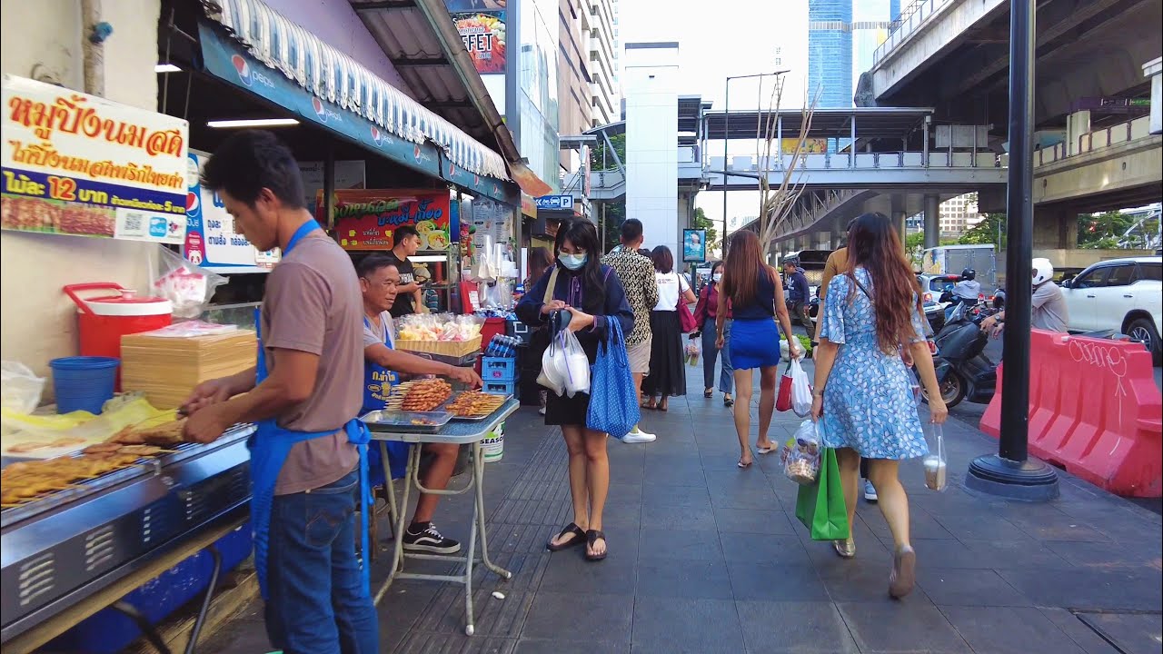 4K Thailand Travel 🇹🇭 Vibrant Morning in Downtown Bangkok | Silom Area ...