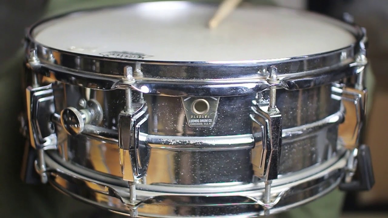 Ludwig 5x14 Supraphonic mid 80's Large Chicago Keystone Badge Chrome ...