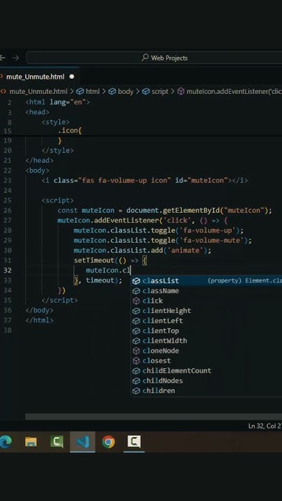 Creating a Cool Mute/Unmute Icon Animation with HTML, CSS & JS #shorts ...