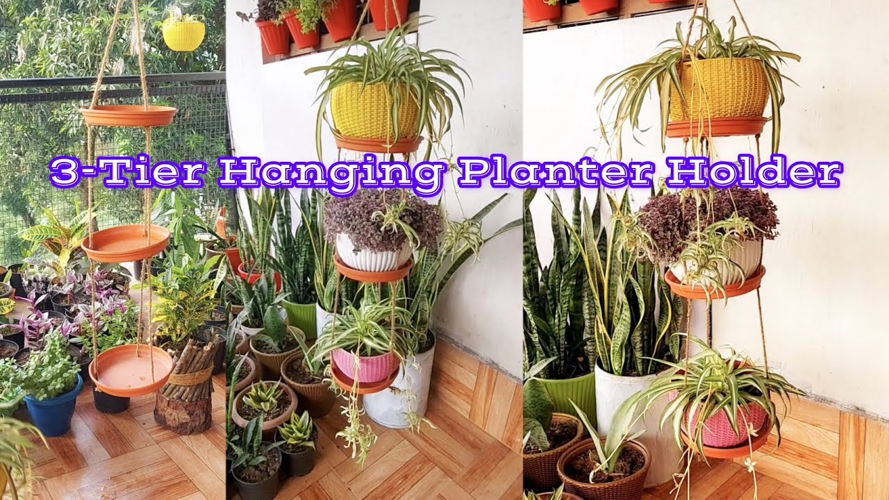 The 3-Tier Hanging Planter Holder: Your Vertical Garden Solution - YouTube