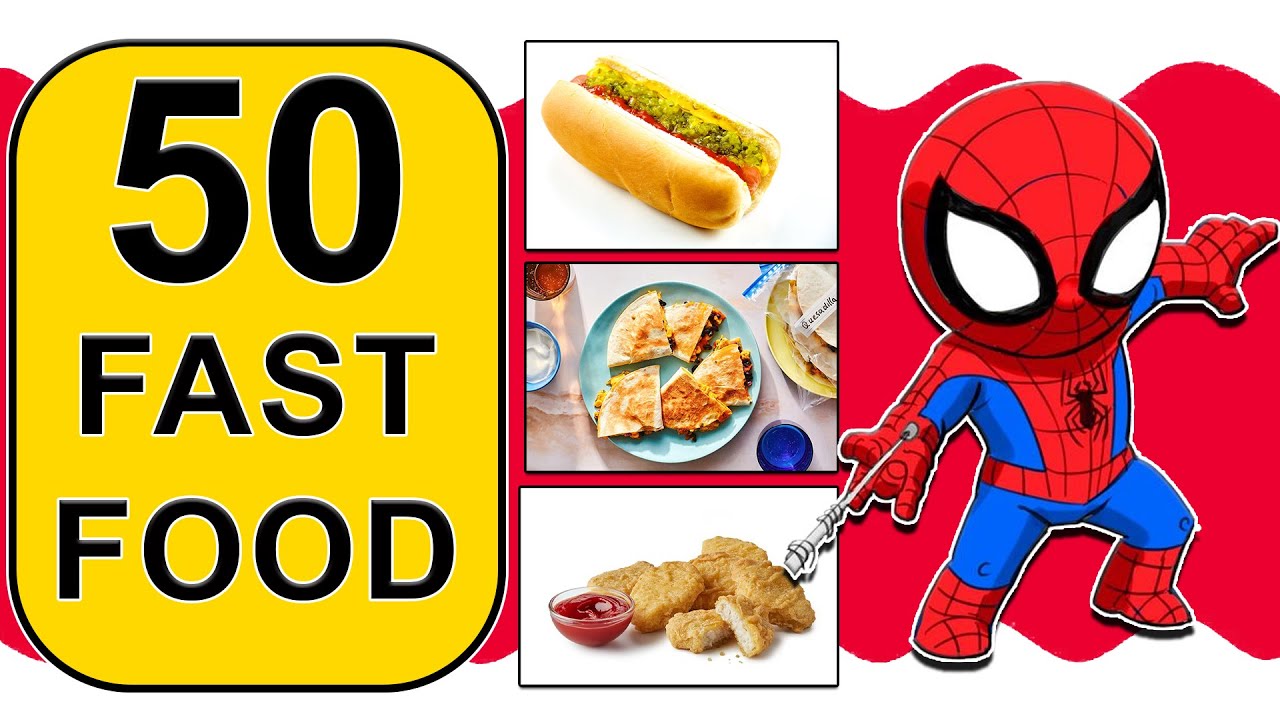 🍔 Foods Vocabulary 🍕 l About 50 Foods Name In English With Pictures ...