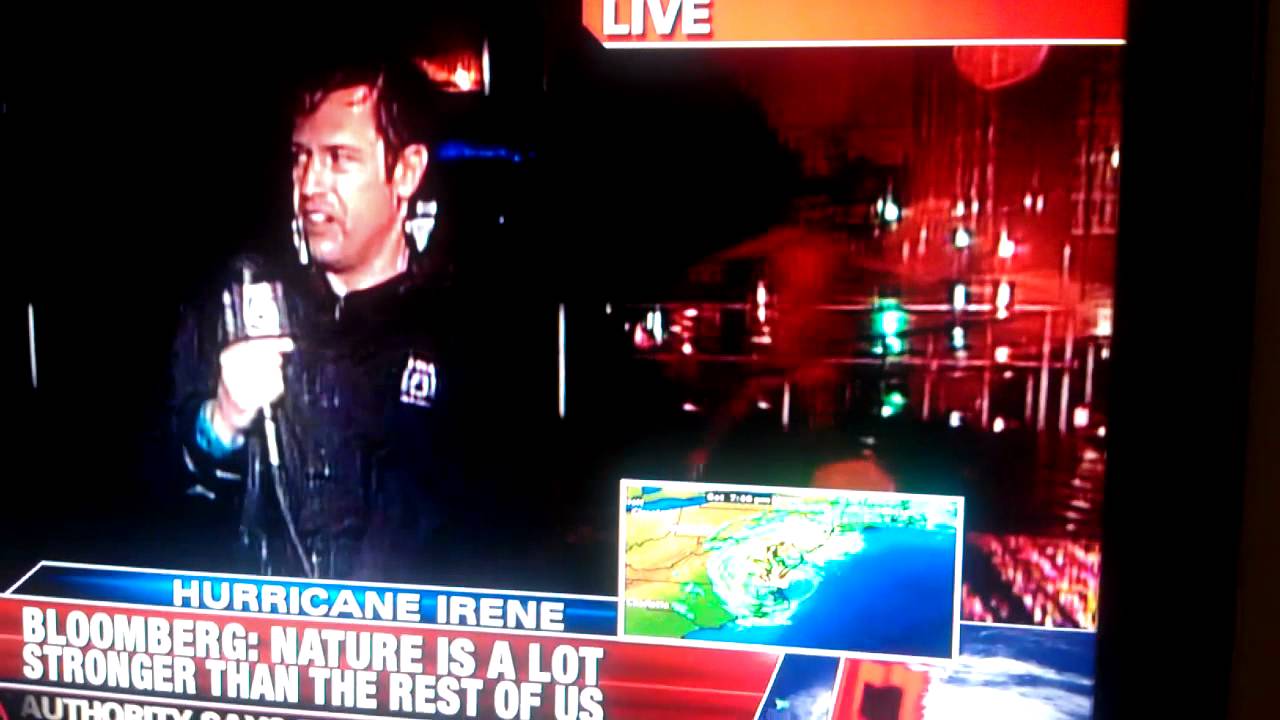 Kid moons camera man Hurricane Irene - YouTube
