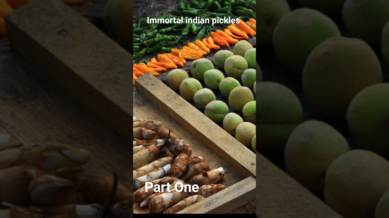 making of Indian pickles from chillies,taro roots and Himalayan peaches ...