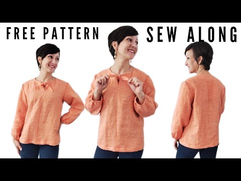 How to Make a Chic Tie-Front Blouse | Free Sewing Pattern - YouTube