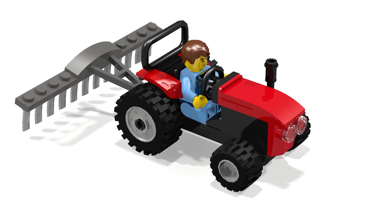 Mini-tractor for Mini-figure (Lego Toy - LDD model) - YouTube