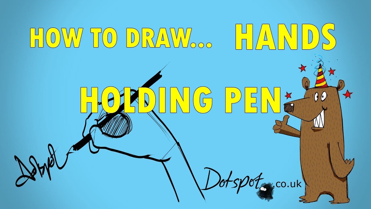 How to draw Cartoon Hands | Holding Pen | Dotspot Cartoons | (EN-VIDEO ...