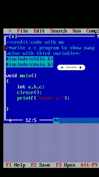 write a c program to show swap value with third variable|| part -15|| #shorts #coding - YouTube