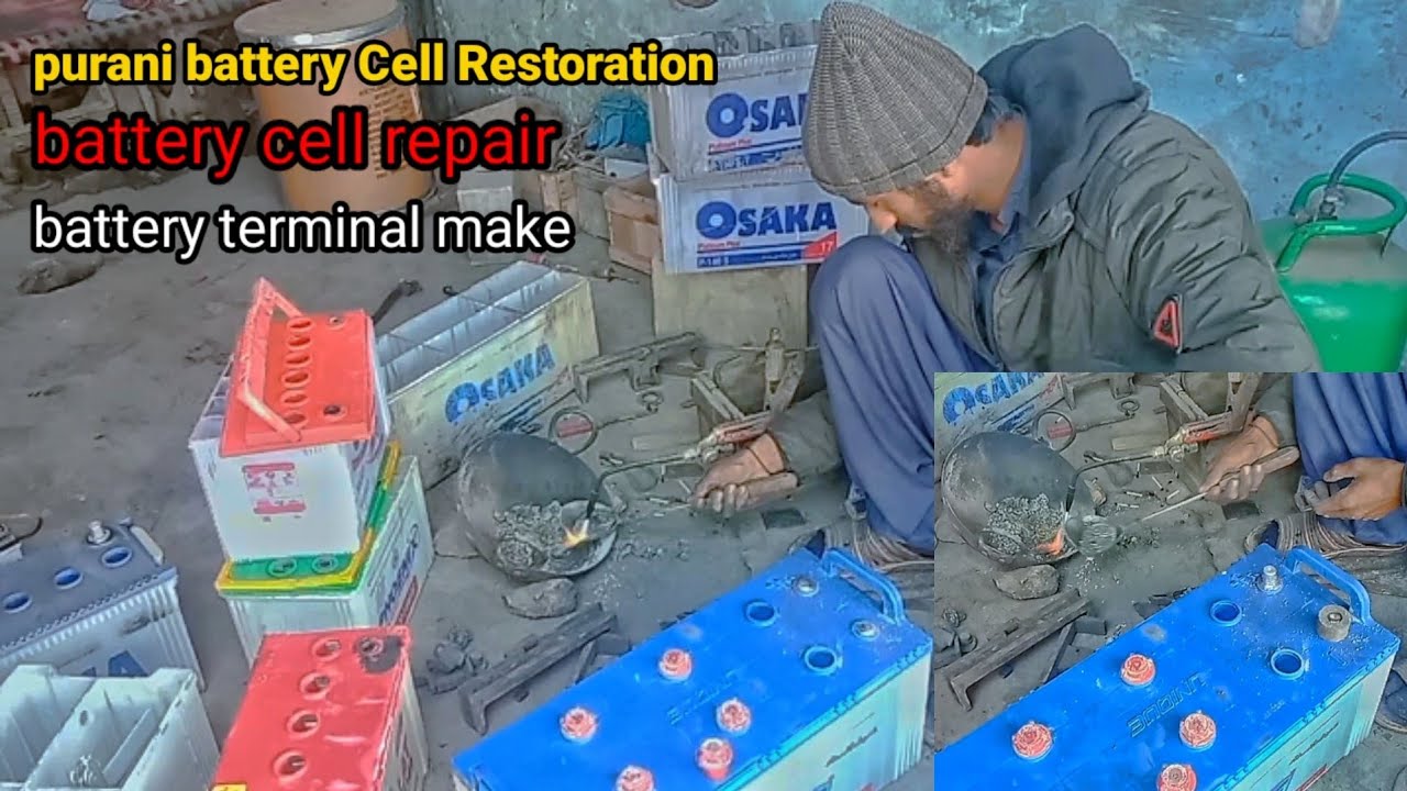 amazing technique old battery cell repair purani battery terminal make ...