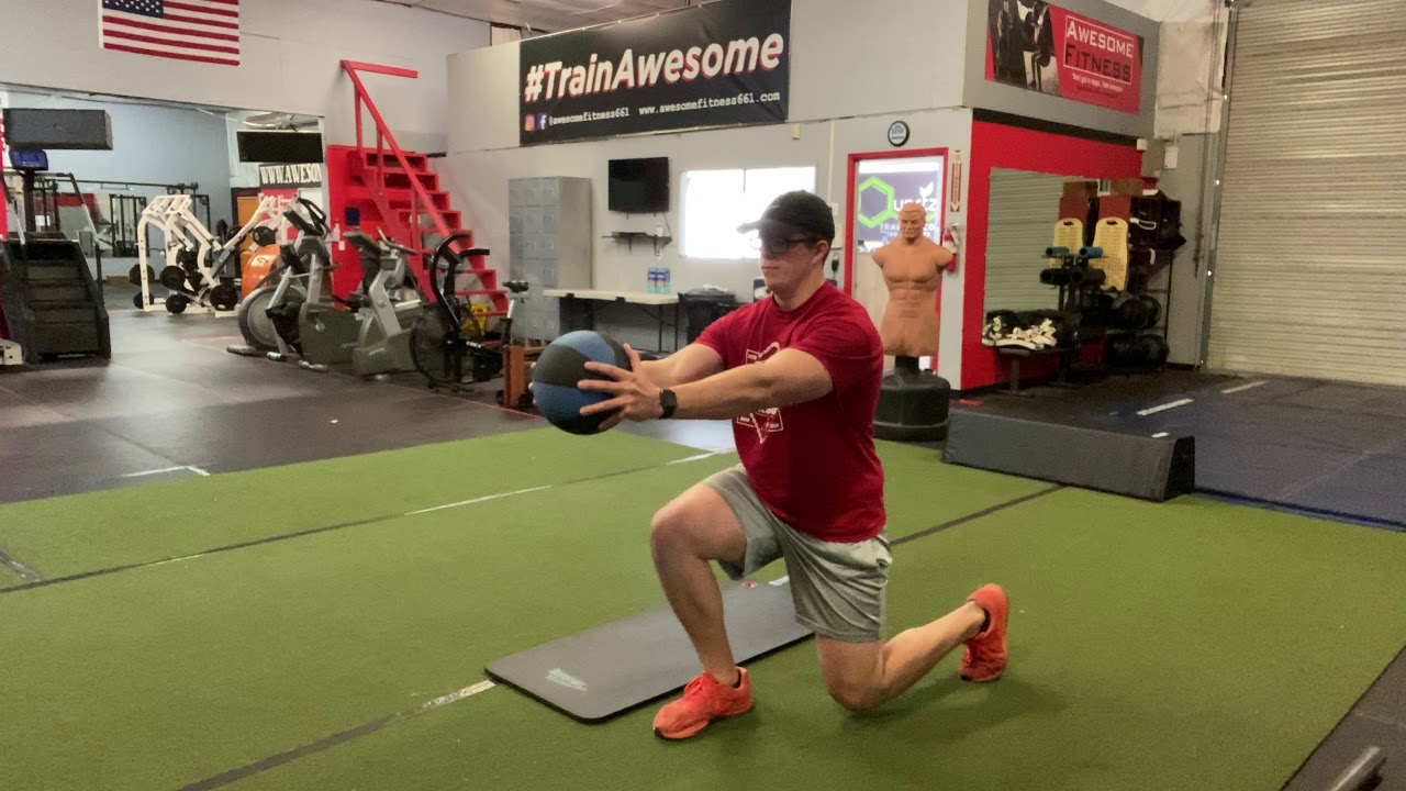 Med Ball Split jump with driver - YouTube