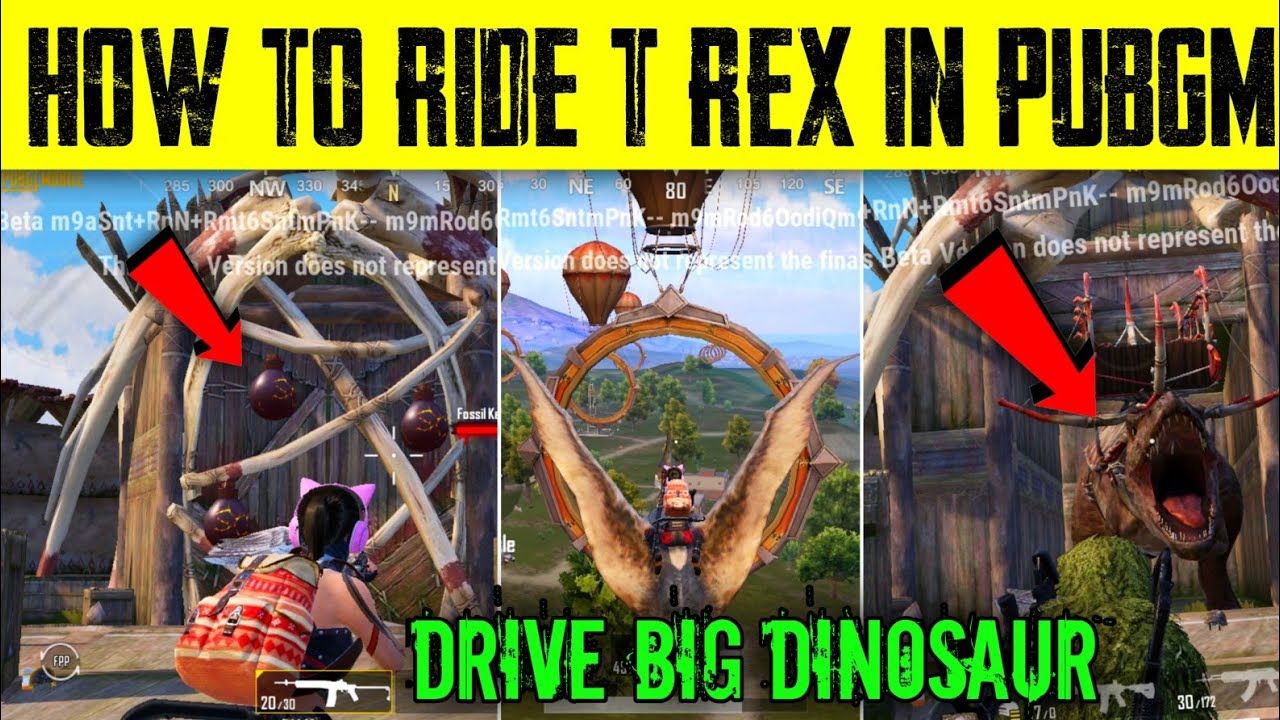 How To Ride T Rex In Pubg Mobile | Drive Dinosaur In Pubg | Pubg 2.6 ...
