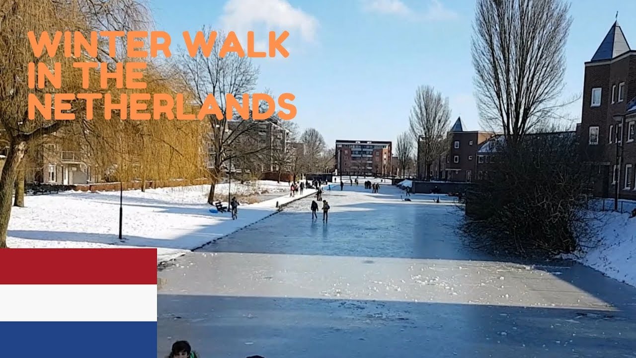 Snowy Winter Walk in The Netherlands | Snow and Ice Skating Fun in a ...