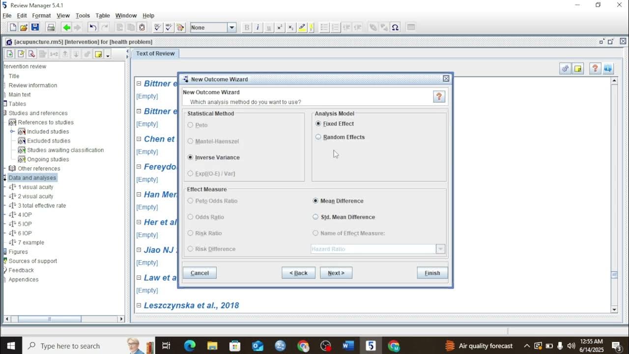 How to use review manager (RevMan 5.4) for doing meta-analysis for ...