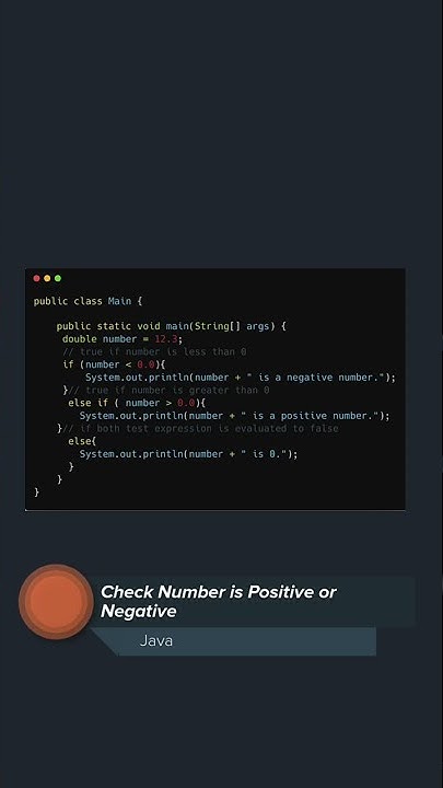 Java Program to Check If Number is Positive or Negative #shorts #javaprogramming # ...