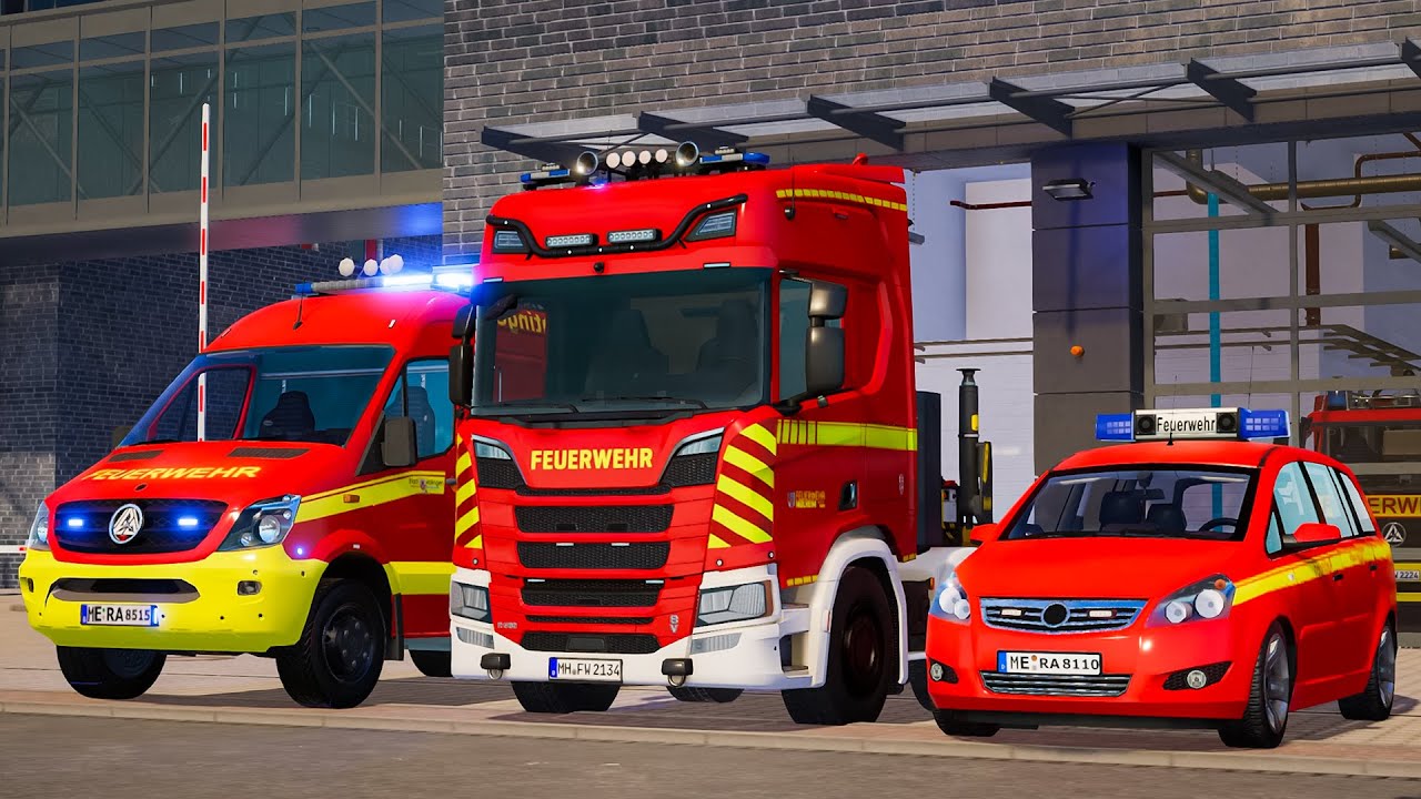 Emergency Call 112 - German Swap Body Vehicle and Firefighter First ...