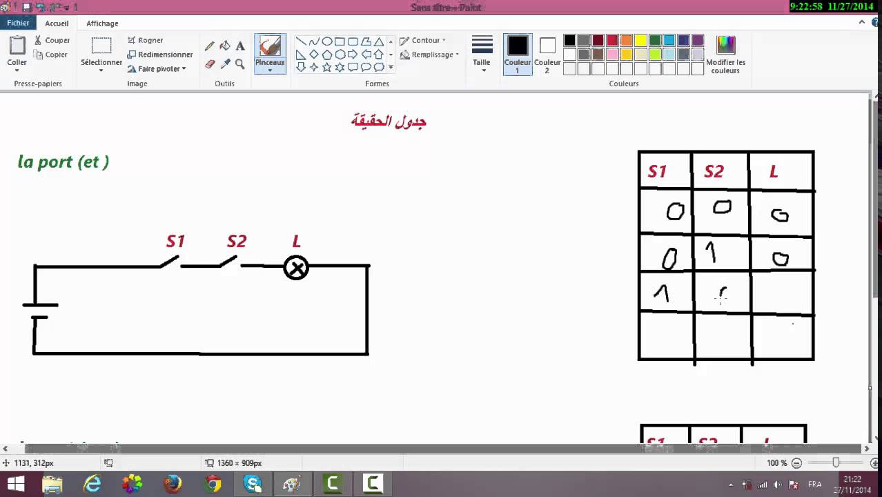 la table de vérité les portes ( et , ou ) - YouTube