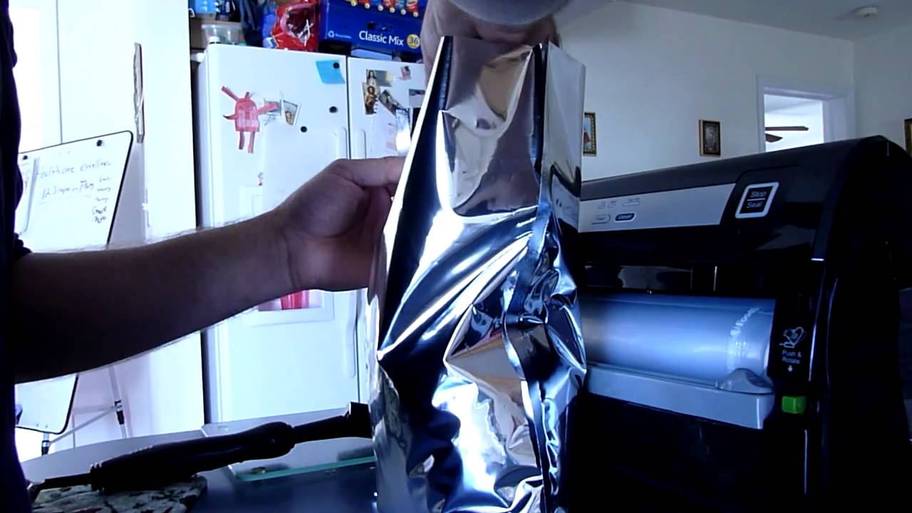 How to effectively vacuum seal a Mylar bag quickly with FoodSaver - YouTube