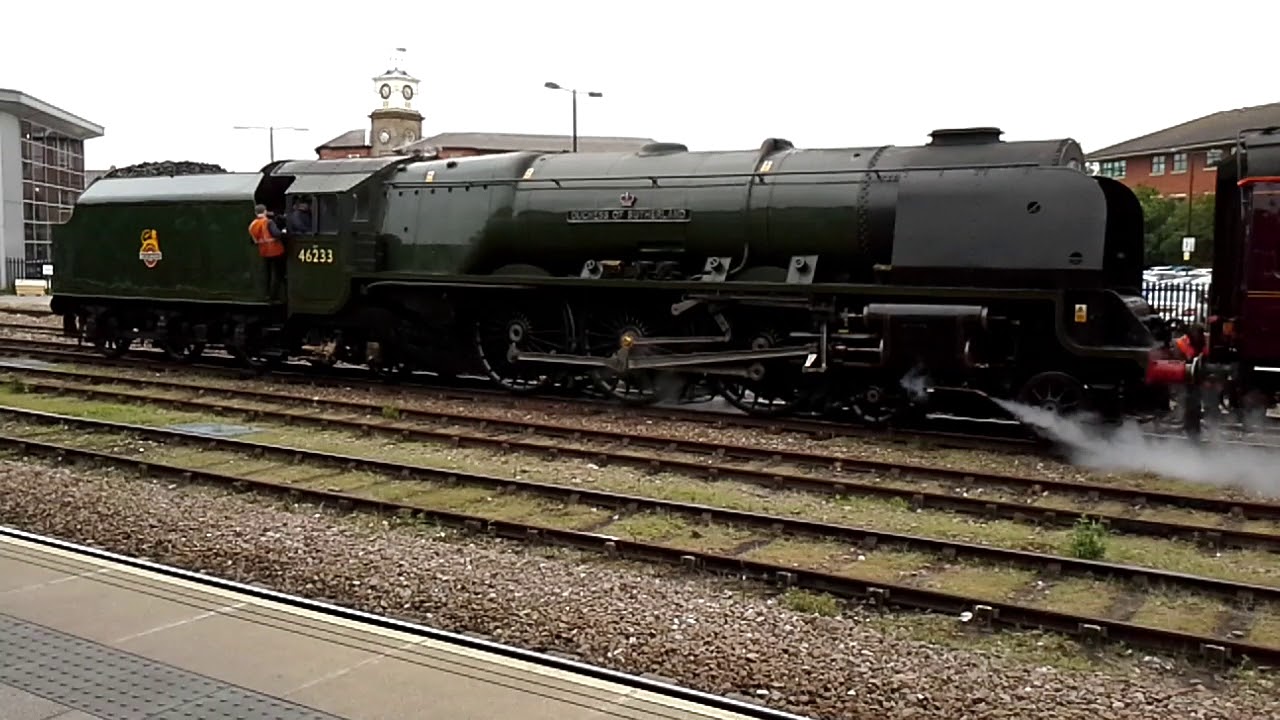 Steam train at Derby train station - YouTube
