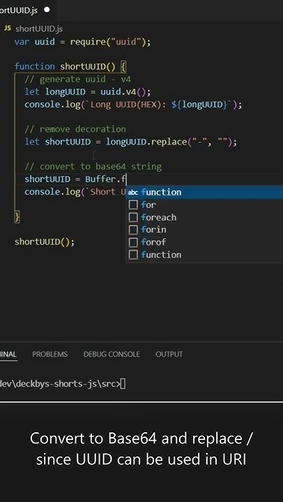 Generate Short UUID - Learn JavaScript #shorts - YouTube
