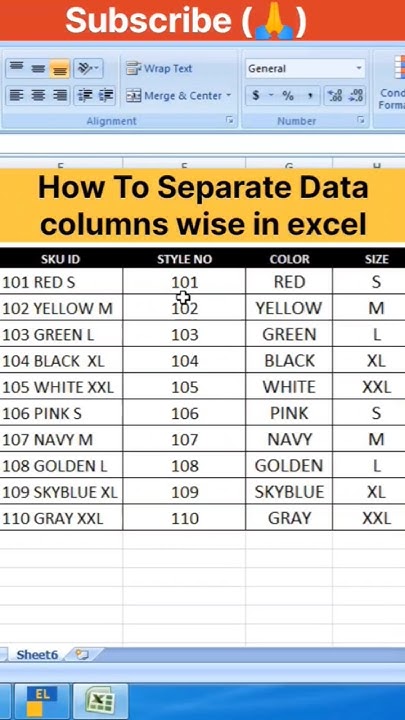 How to seperate data columns wise in excel#viralvideo,😍🥰🥳🤩 - YouTube