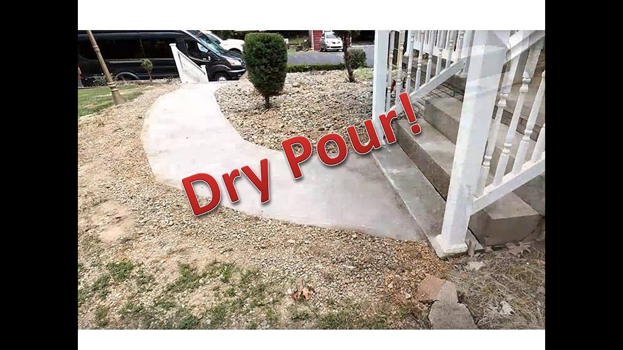 Dry Pour - 70 Bag Sidewalk Project - YouTube