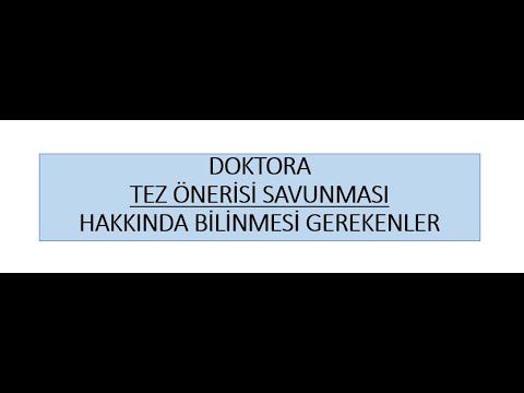 Doktora Tez Önerisi Savunması / Tez Önerisi Savunması / Doktora Süreci / Lisansüstü Eğitim