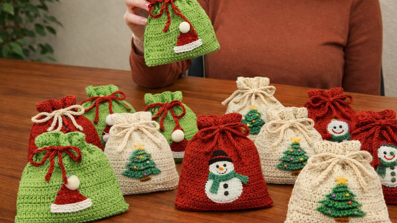 The Easiest Christmas Gift Bag Knitting Pattern! - YouTube