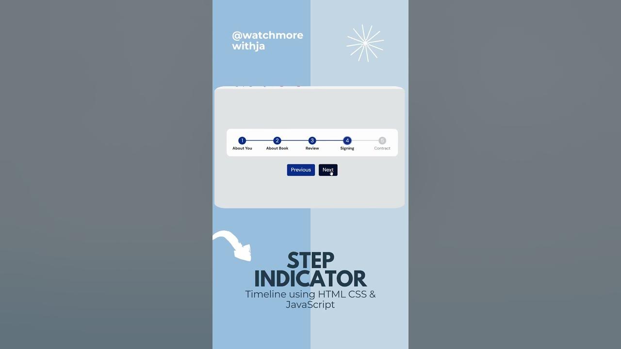How to make Step Indicator – Timeline using HTML CSS & JavaScript - YouTube