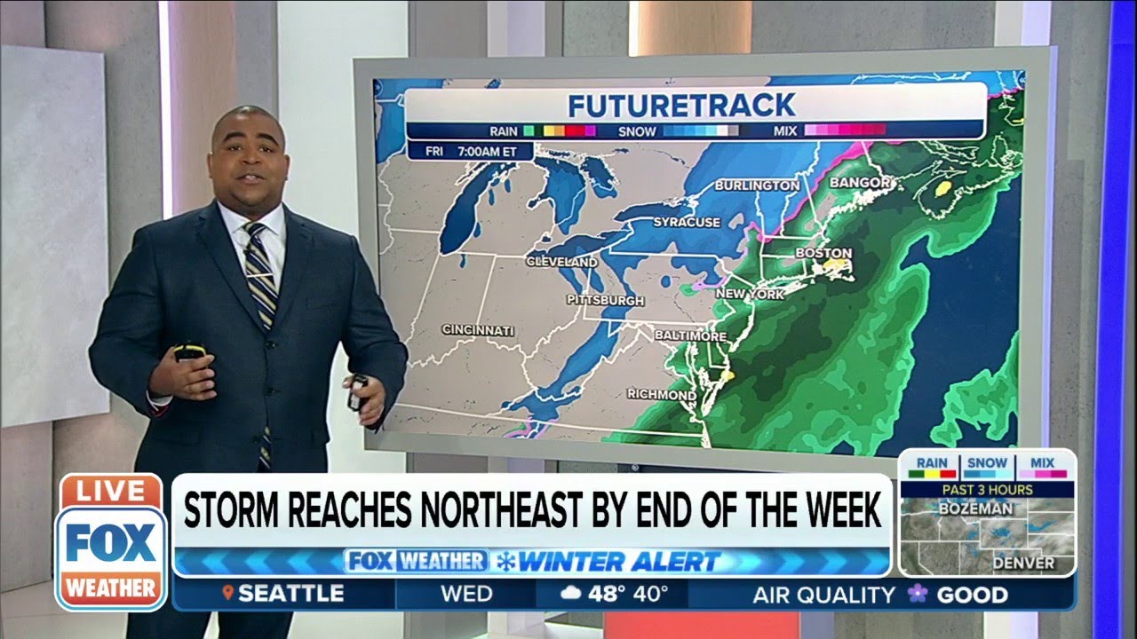 Strong Winter Storm Reaches Northeast By End Of The Week - YouTube