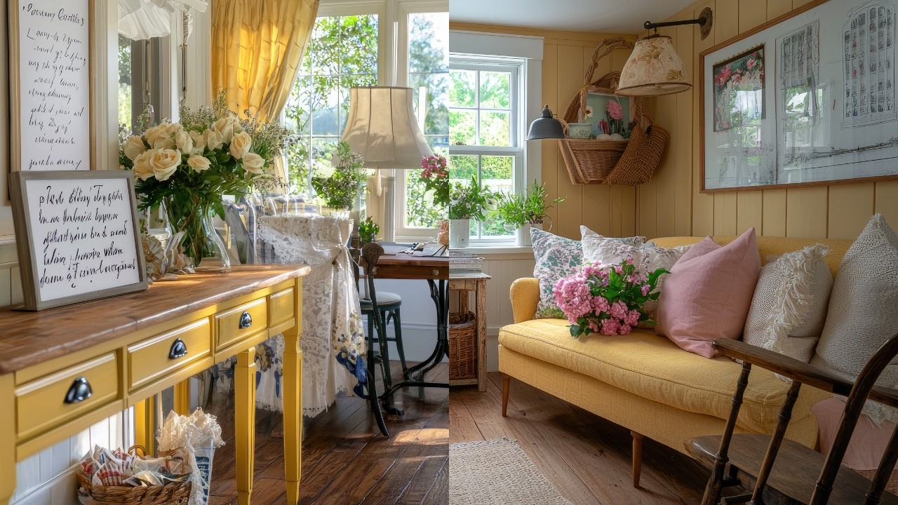 Small Yellow English Country Cottage Part 1: Cozy Cottagecore Vintage ...