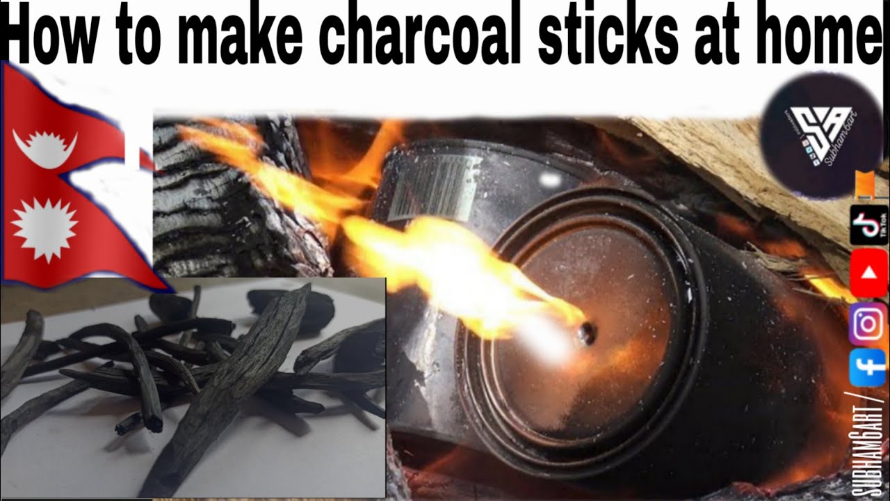 How To Make Charcoal Sticks At Home Step By Step ( Tutorial ) - YouTube