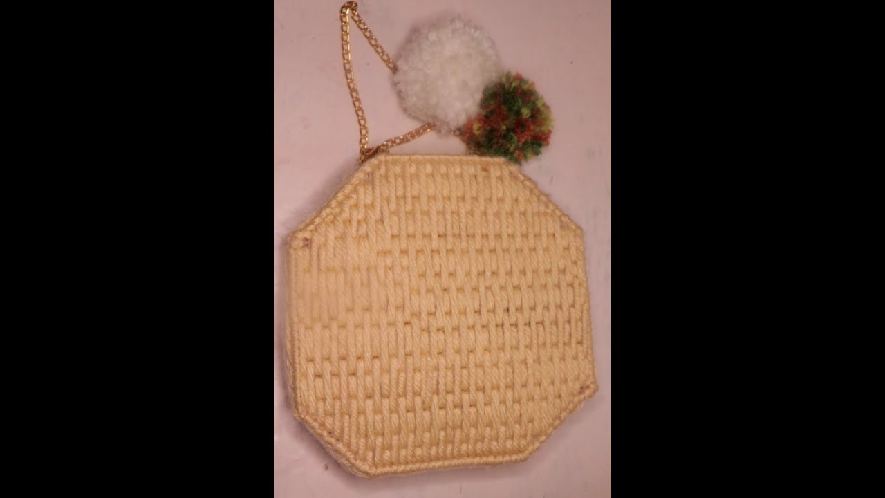 #007 DIY Mini Plastic Canvas Bag, Crochet Super Unique Mini Bag👜 - YouTube