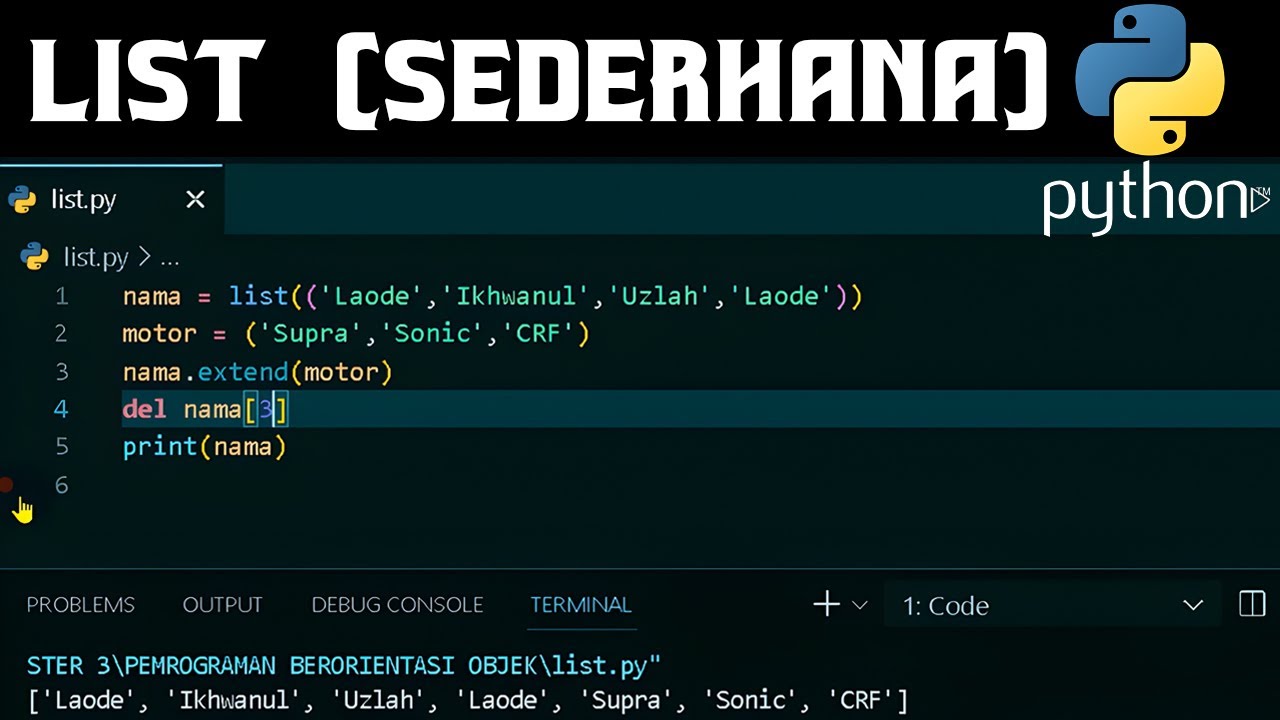 PYTHON LISTS - YouTube