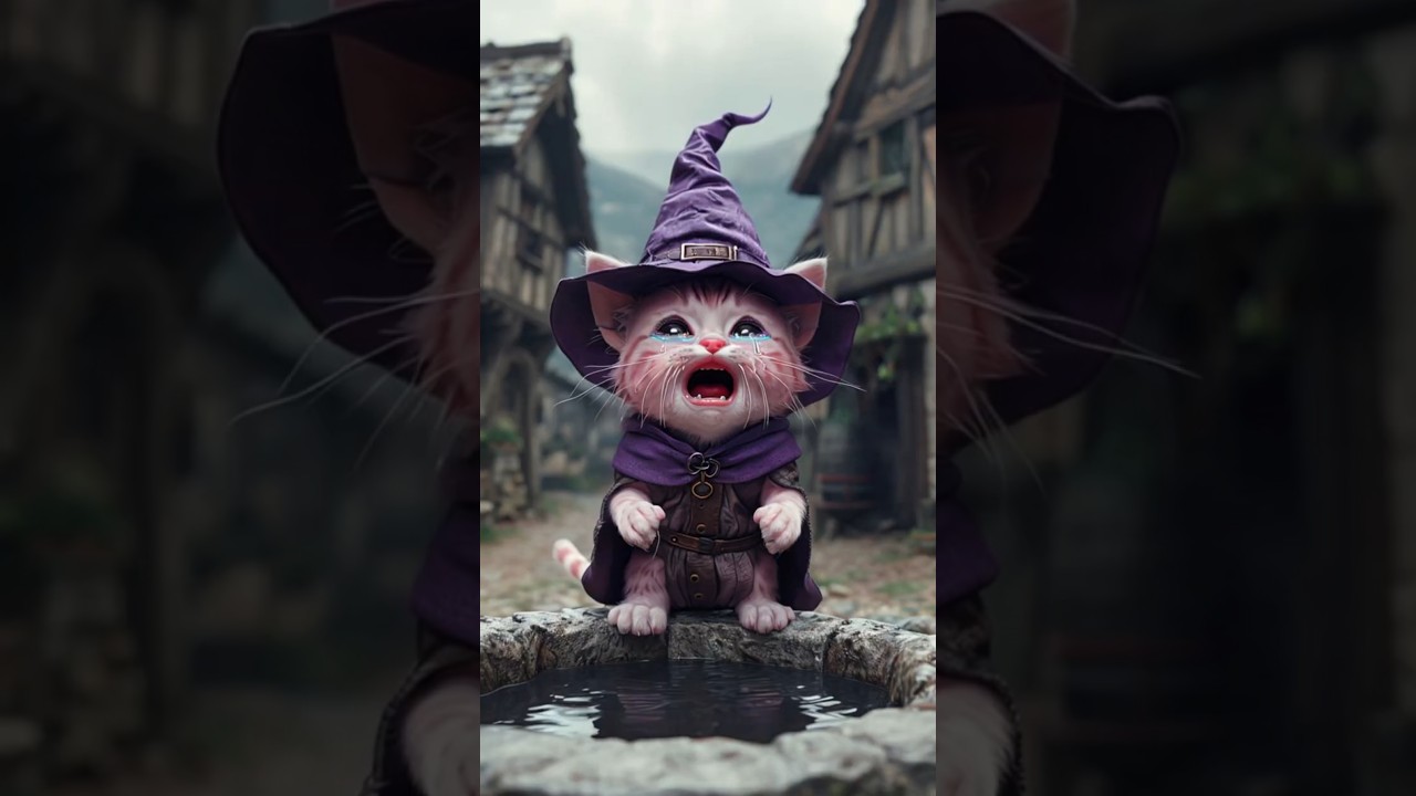 Witch Cat Flying on a Broomstick #funny #cute #kitten - YouTube