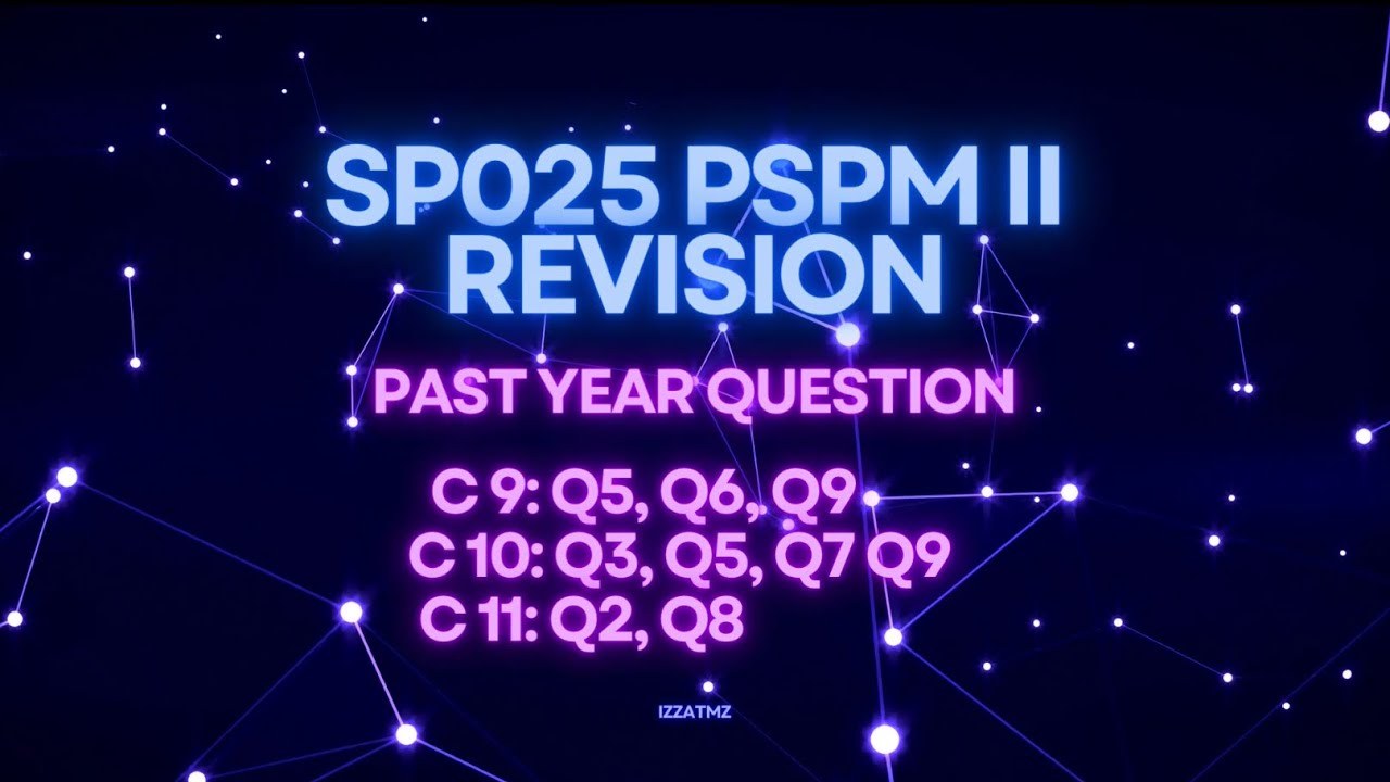 SP025 PSPM II Revision Chapter 9, 10 & 11 - YouTube
