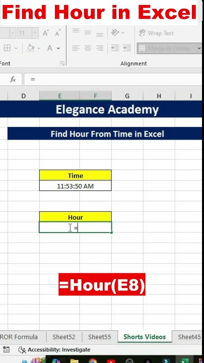How to use Hour Formula in Excel🔥 #excel #msexcel #eleganceacademy ...