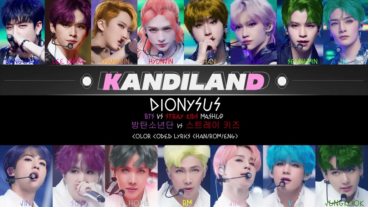 BTS vs STRAY KIDS (방탄소년단 vs 스트레이 키즈 'Dionysus') (Color Coded Lyrics Han ...