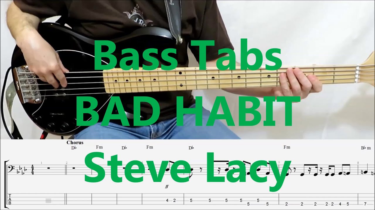 Steve Lacy - Bad Habit (BASS COVER TABS) - YouTube