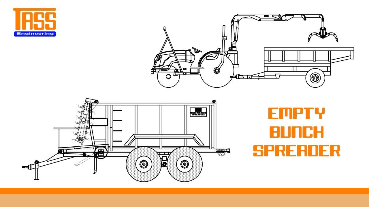 TASS Empty Bunch Spreader Application in Agriculture - YouTube