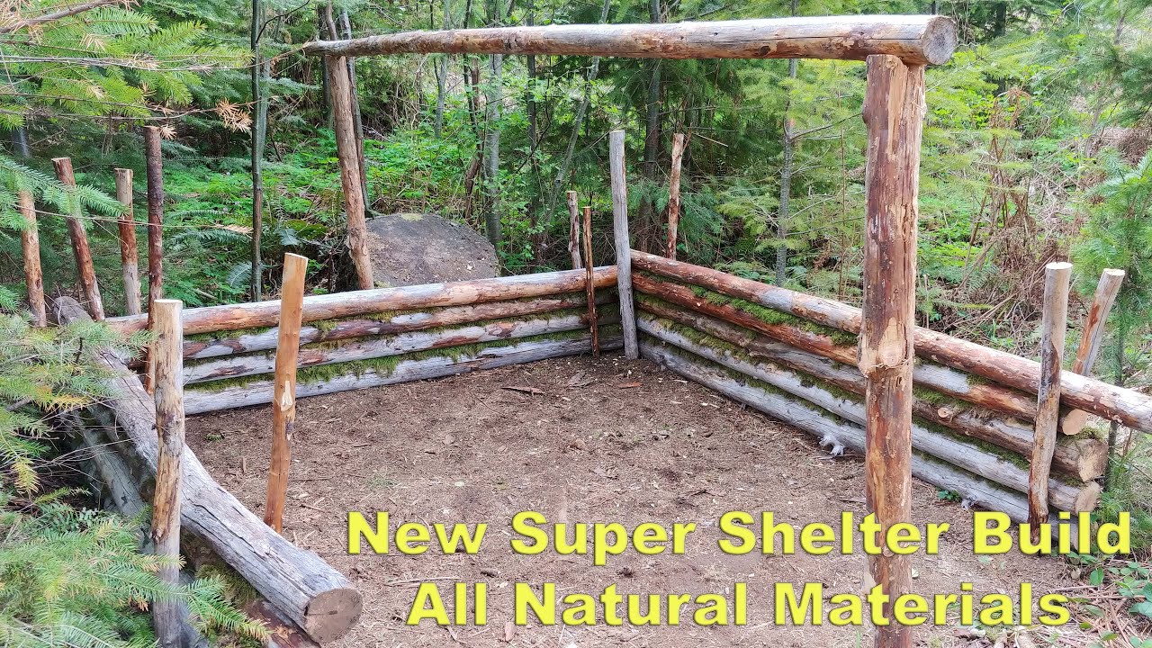 Bushcraft Super Shelter - All Natural Materials - Off Grid In The Woods ...
