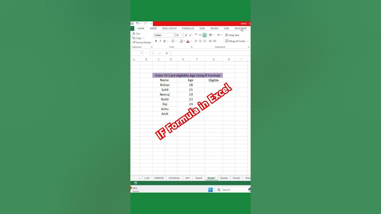 IF Formula in Excel || #trending #formula #exceltips #excelformula #exceltech #exceltricks # ...