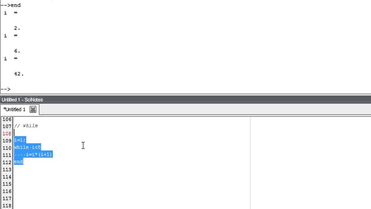 Estructura while en Scilab - YouTube