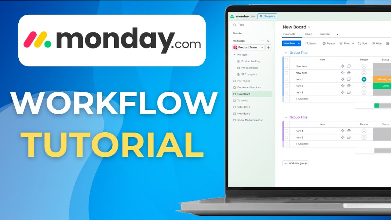 Monday.com Workflow Tutorial How To Set Up A Workflow On Monday.Com ...