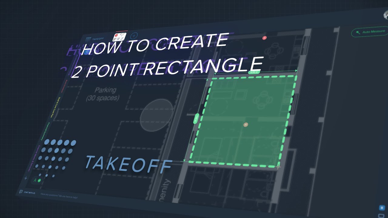 How to create 2 Point Rectangle in 2D Takeoff - YouTube
